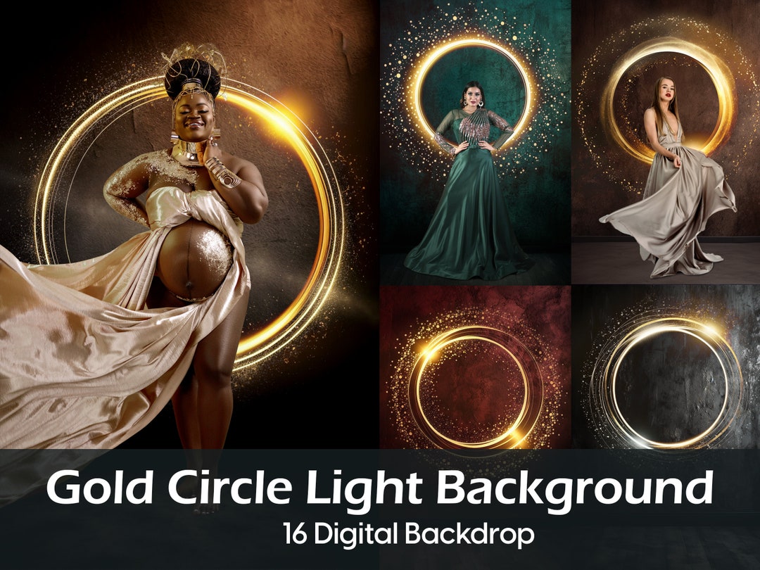 Gold Circle Light Digital Backdrops on Textured Walls, Maternity ...