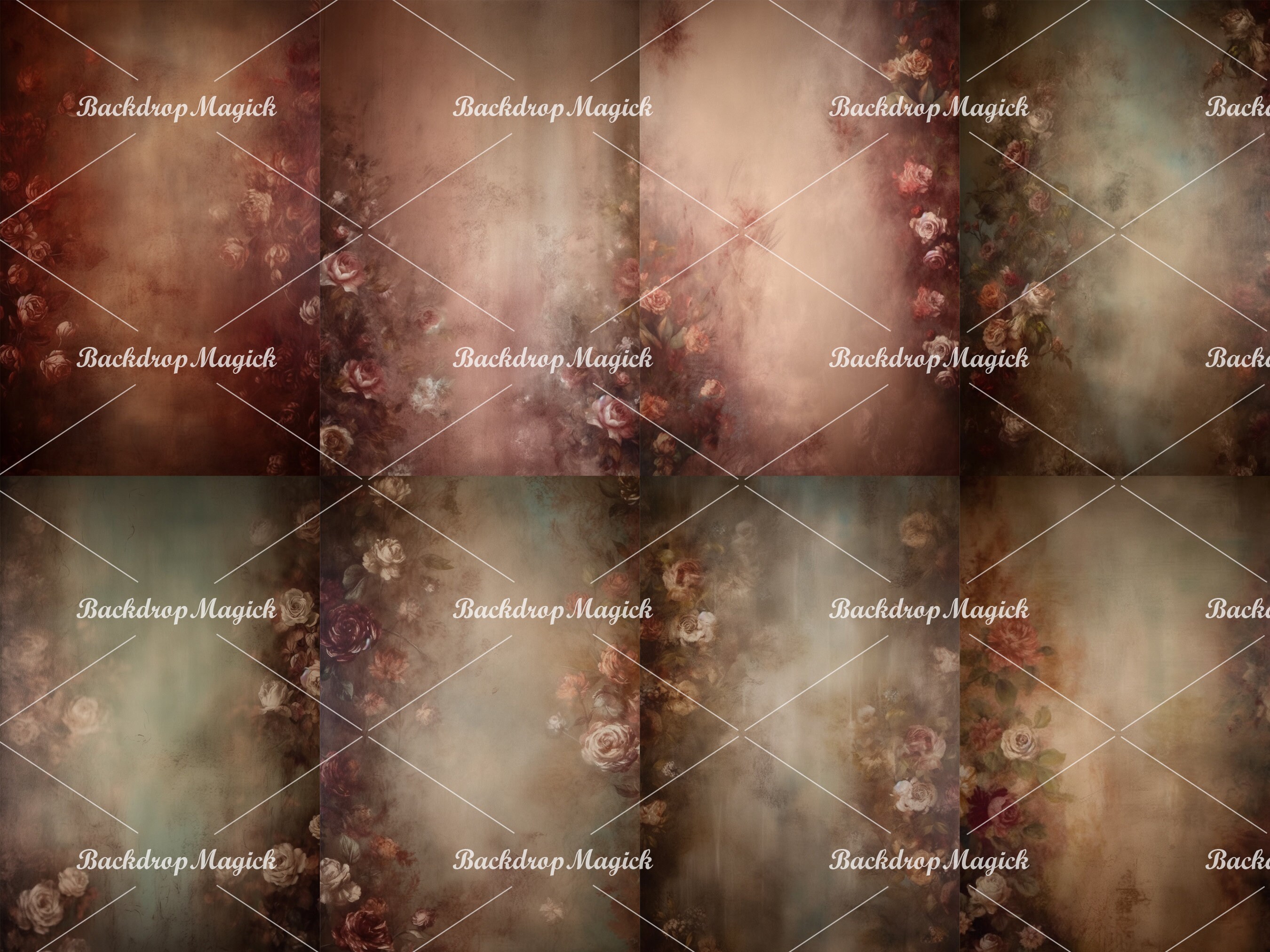 32 Floral Texture Backdrop Overlays, Digital Floral Overlays, Old ...