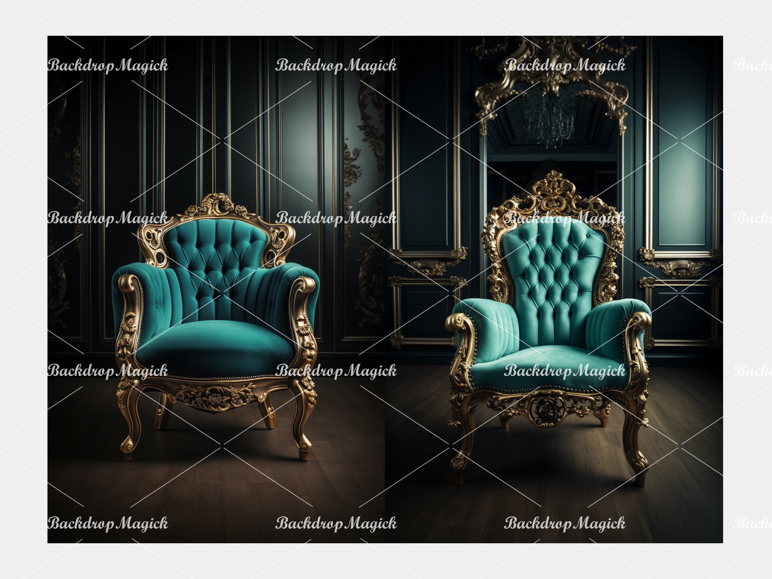 Classical Vintage Armchair Digital Backdrops, Portrait Backdrops ...