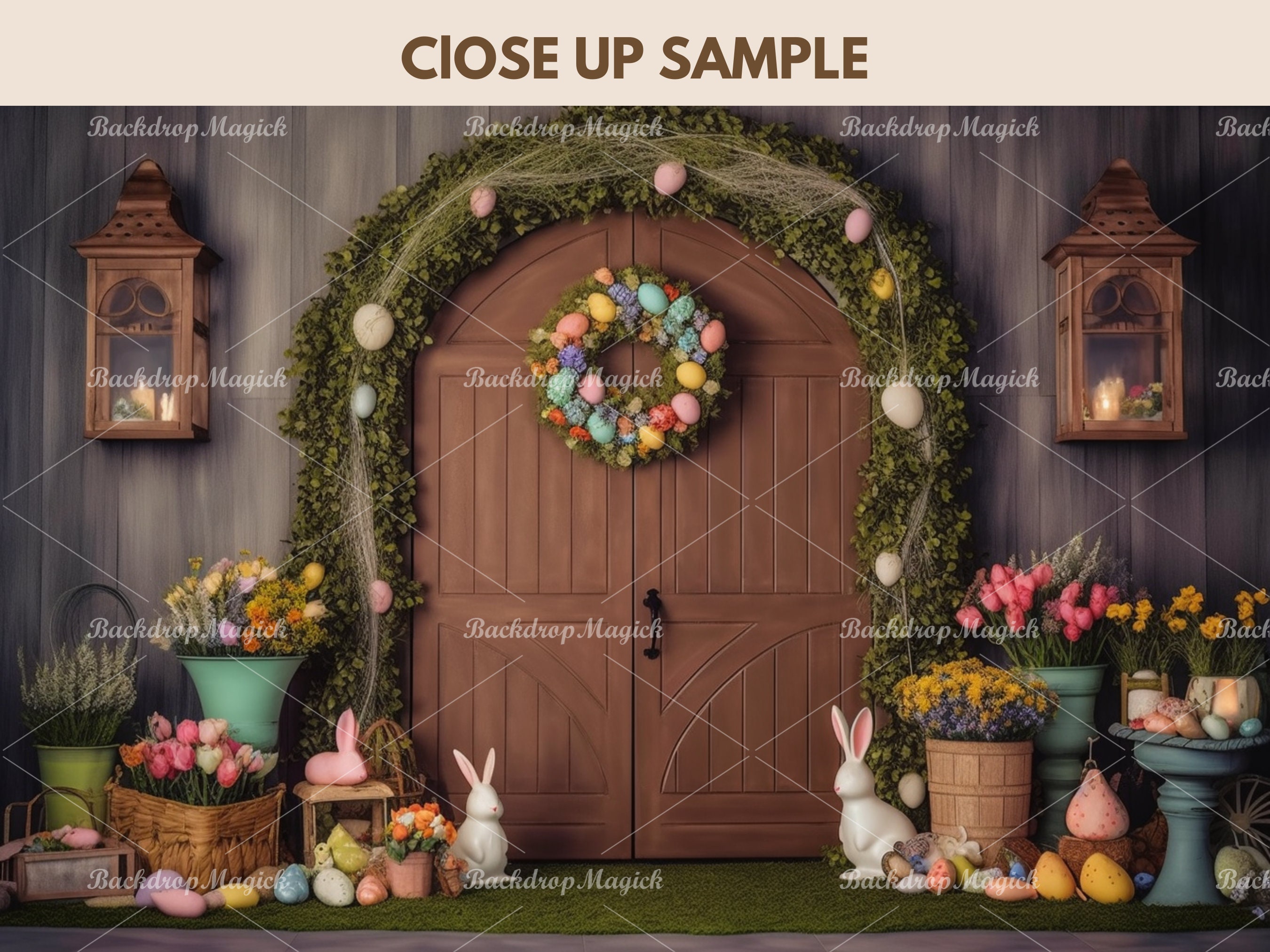 6 Wooden Easter Door Digital Photography Backdrop, Photoshop Template ...
