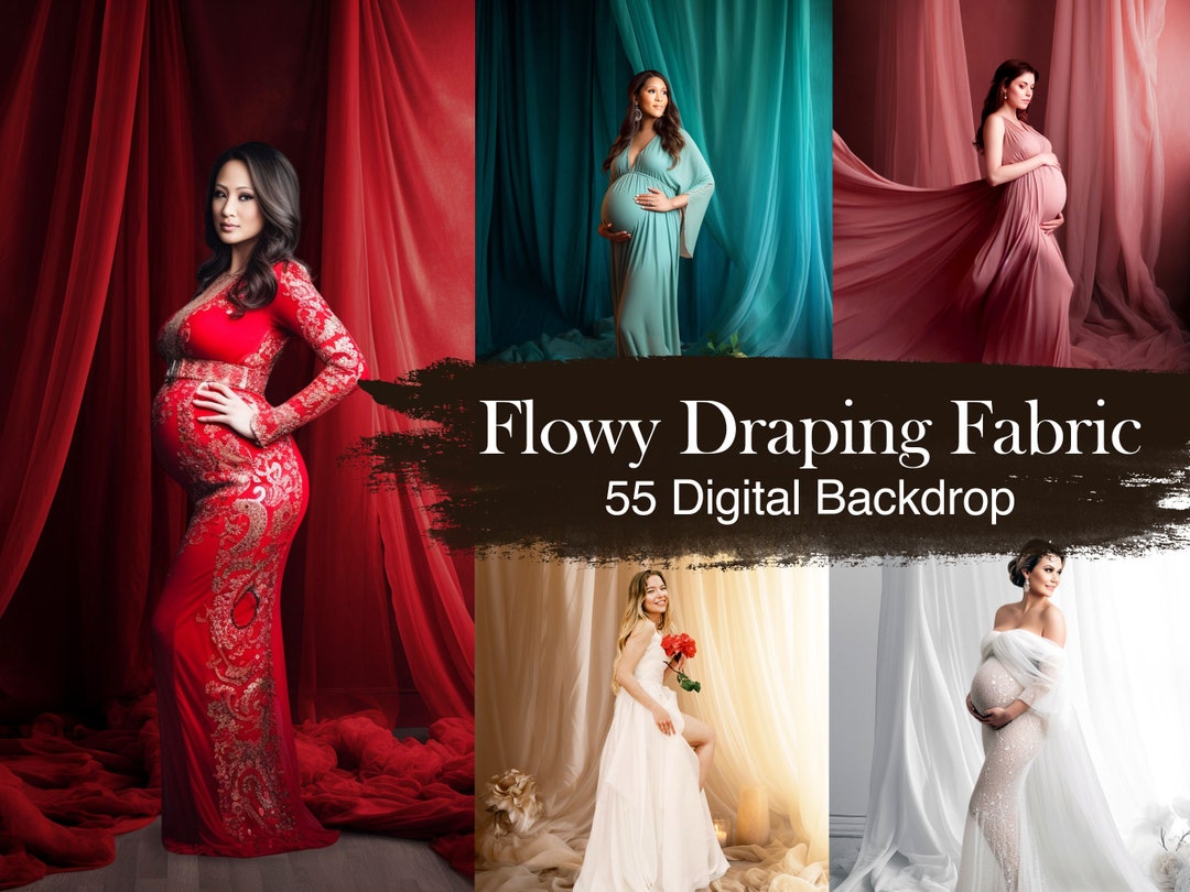 55 Flowy Draping Fabric Digital Backdrops, Flowing Fabric Backdrops ...