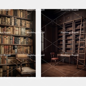 20 Retro Bookshelf Graduation/back to School Digital Backgrounds, Class ...