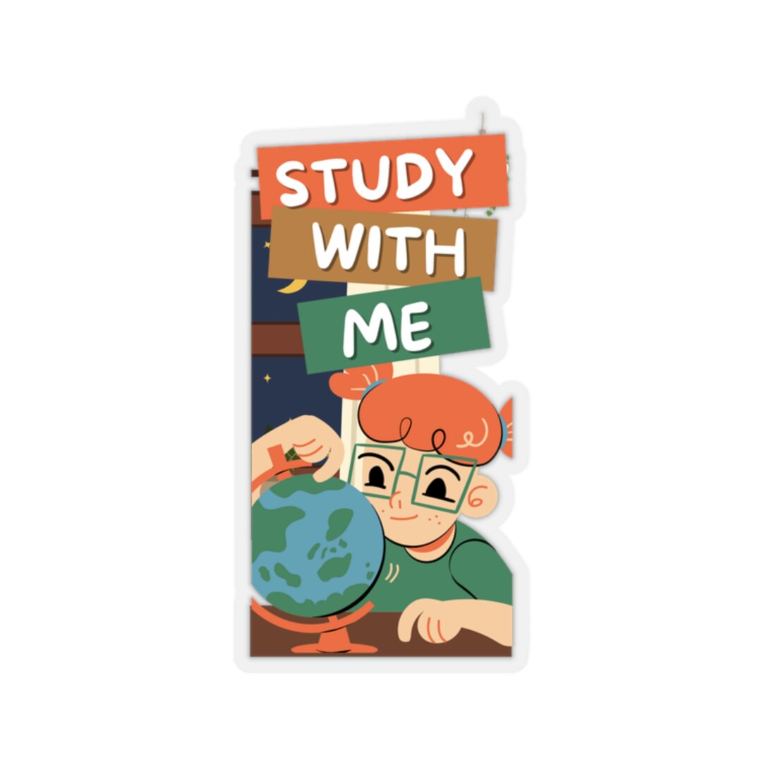 Study With Me Cool Sticker at the Desk Study Sticker - Etsy