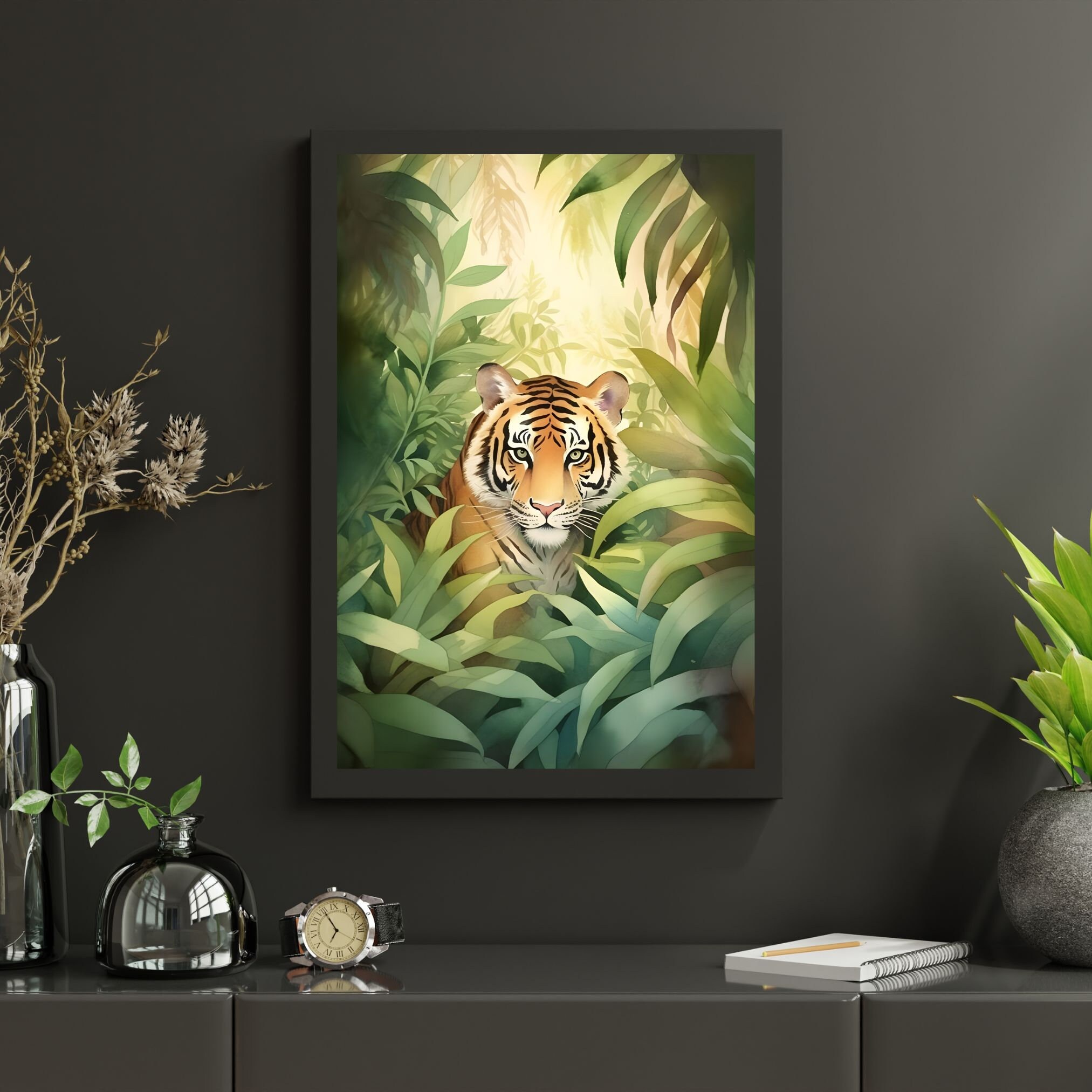 4 Jungle Animal Posters Instant Download Wall Decor, XXL Tropical ...