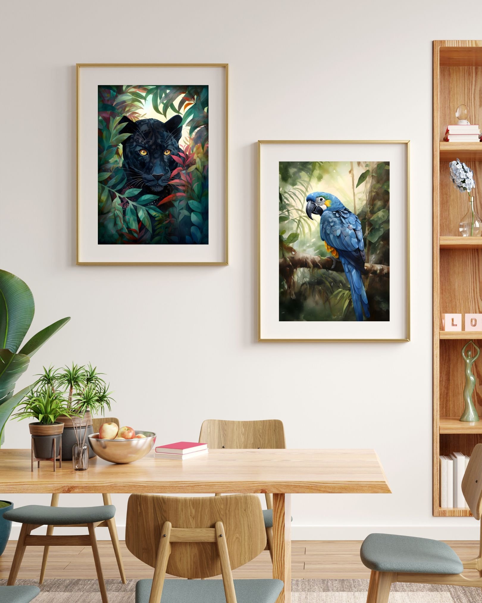 4 Jungle Animal Posters Instant Download Wall Decor, XXL Tropical ...