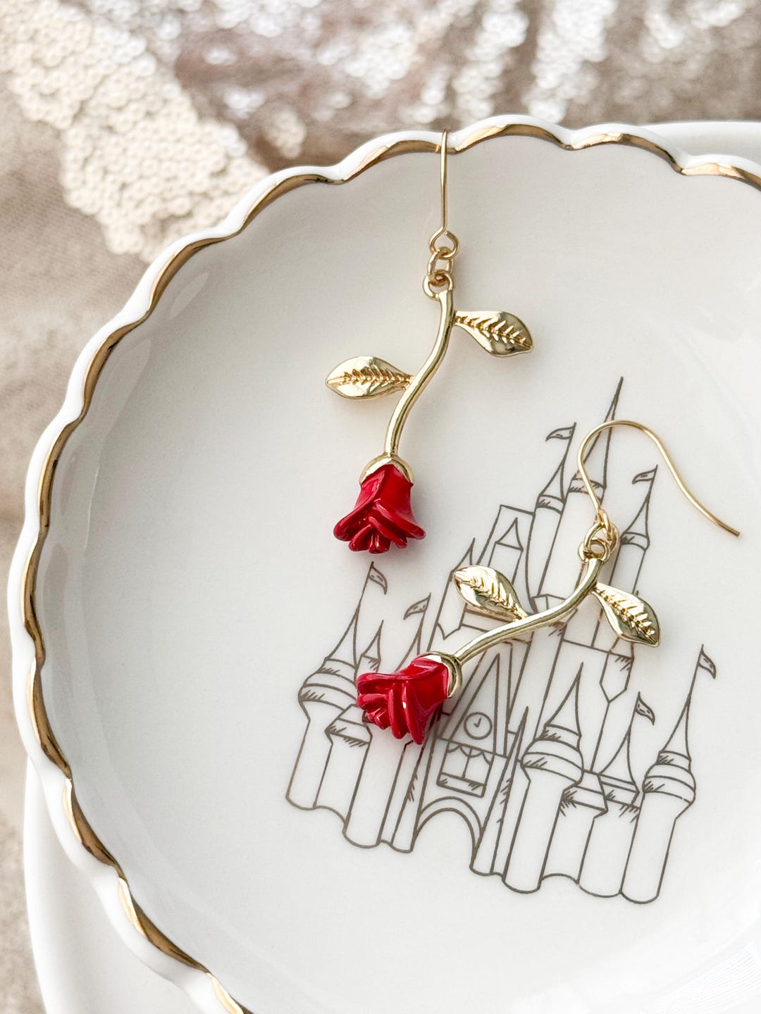 Enchanted Princess | Enchanted Rose | Disney Earrings | Beauty and the ...