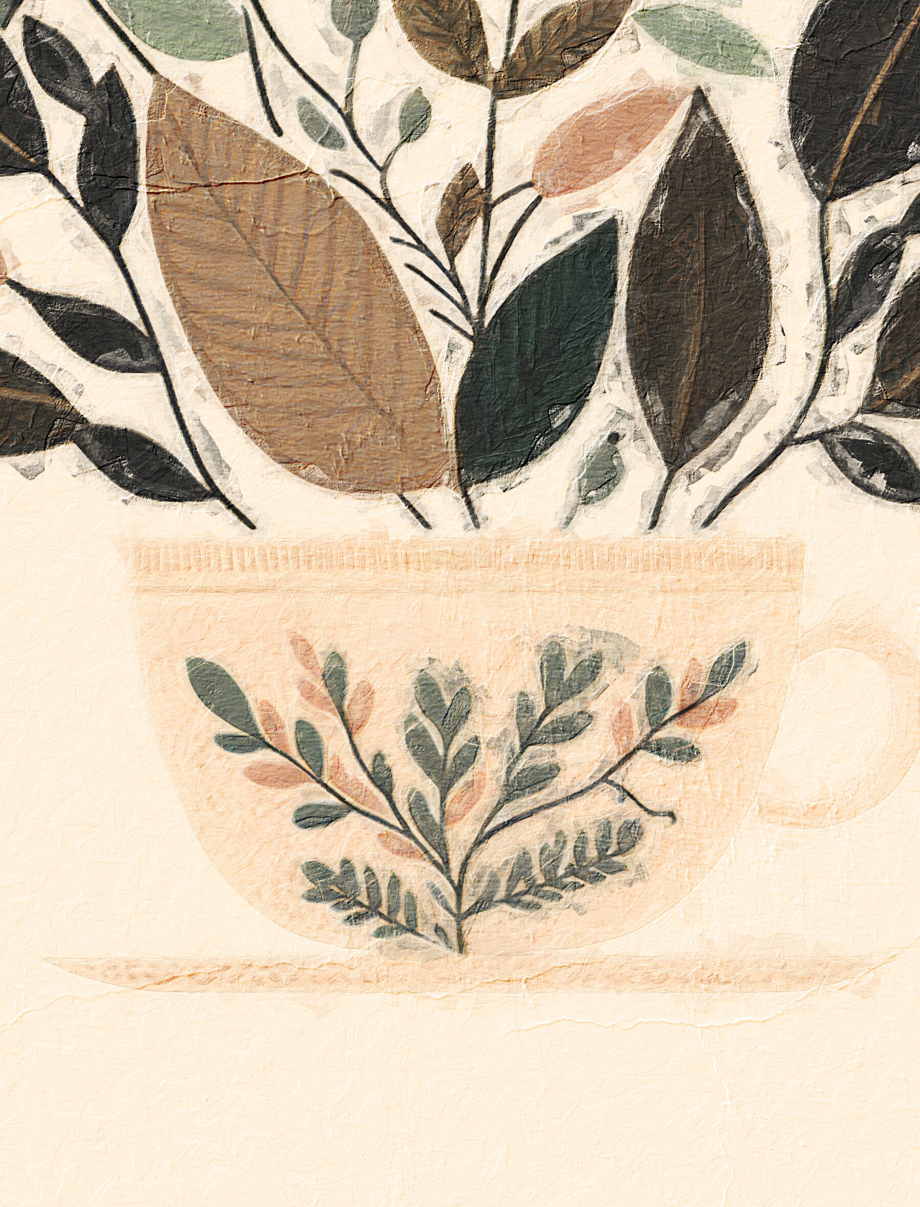 Scandinavian Folk Art Coffee Flowers Scandinavian Print - Etsy