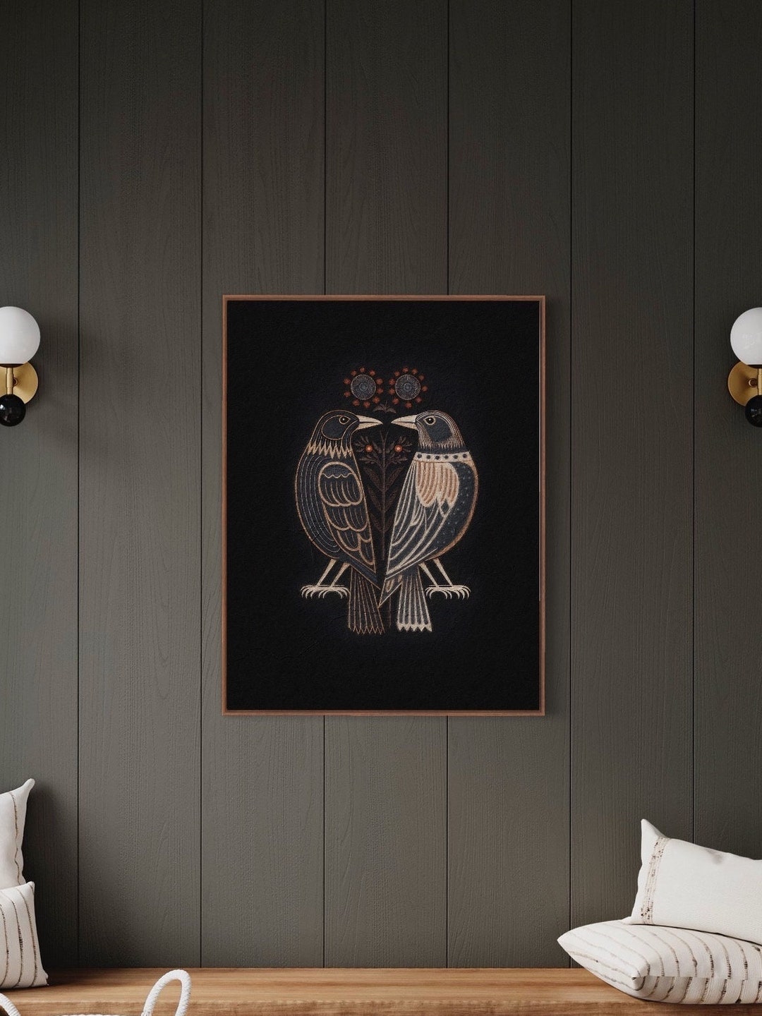 Ravens, Nordic Mythology Scandinavian Style Art, Scandinavian Print ...