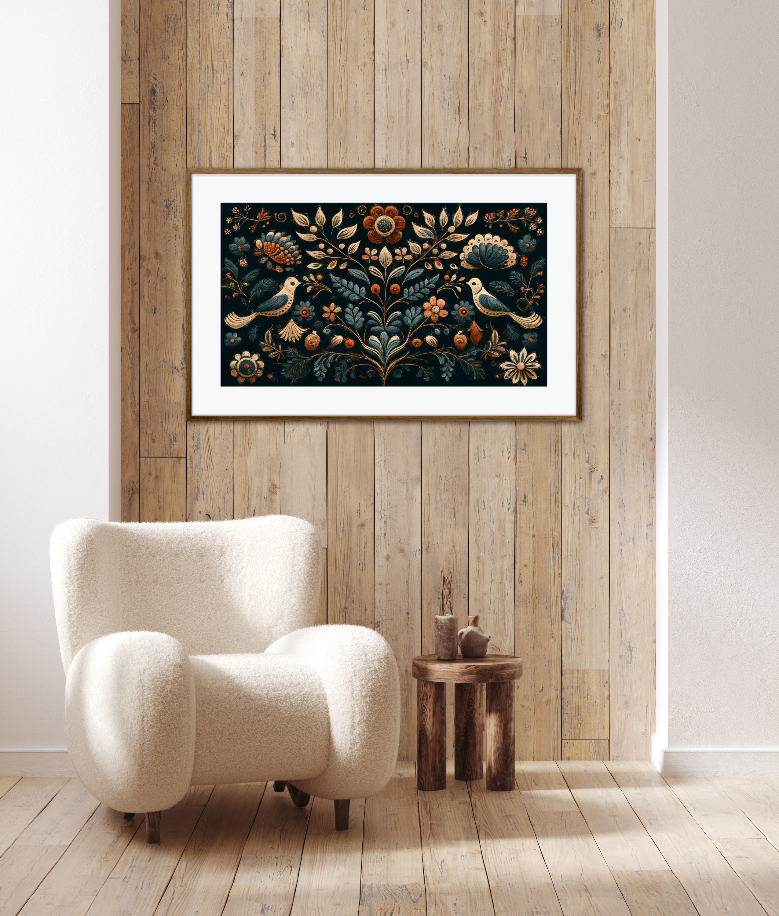 Scandinavian Folk Art, Scandinavian Print, Swedish Design, Dark Wall ...