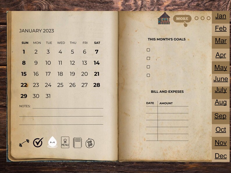 Old Paper Digital Planner 2023 ,digital Planner Dated ,goodnotes ...