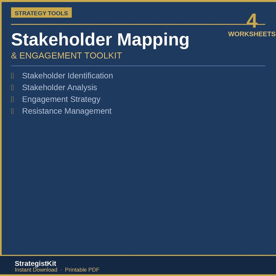 Stakeholder Mapping & Engagement Toolkit | Strategy Worksheets ...