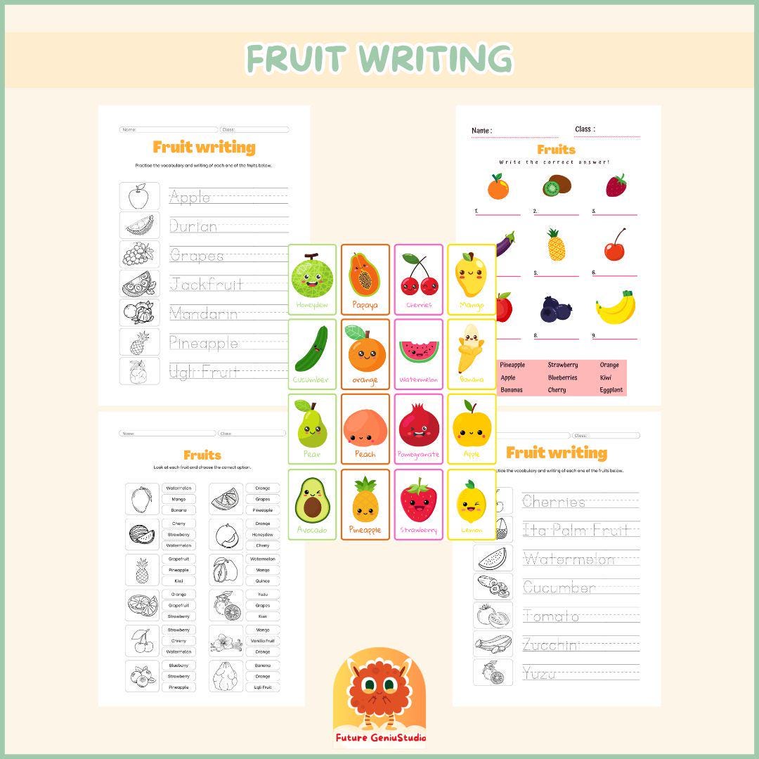Preschool Fruit Learning Set: Interactive Fun for Curious Minds - Etsy
