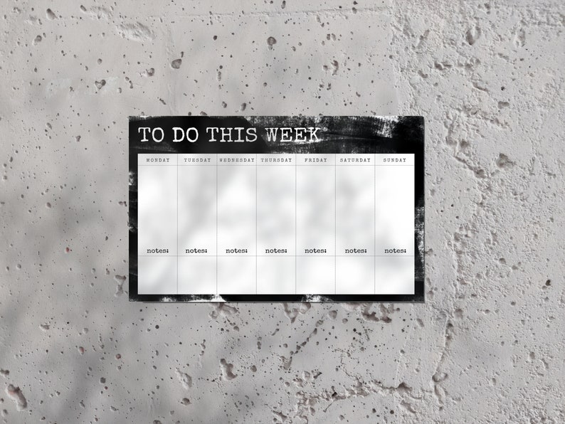 Weekly Planner, Printable To-do List Weekly Notes - Etsy