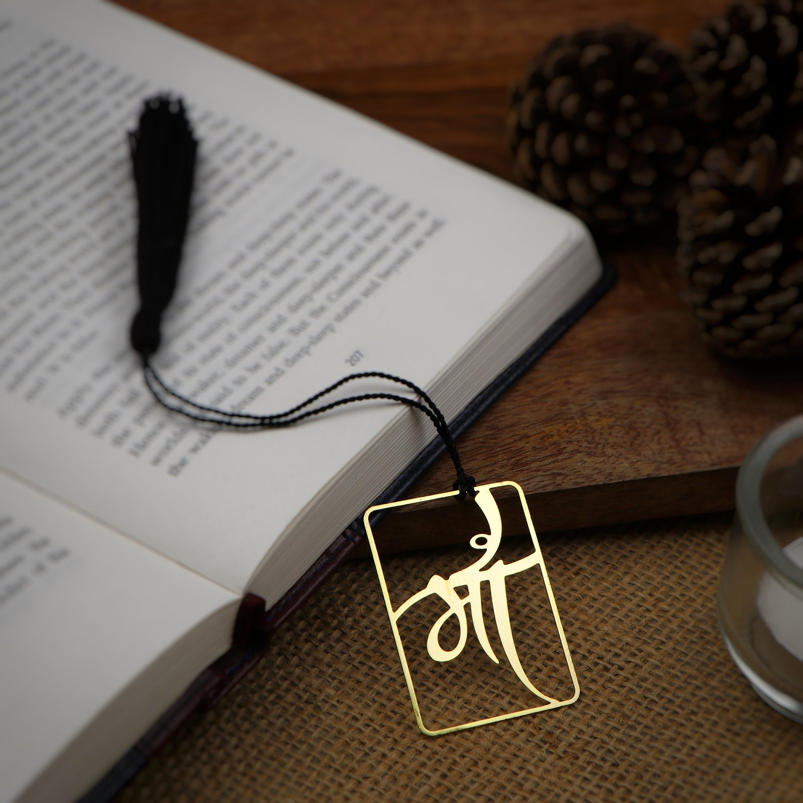 Handmade Brass 'maa' Bookmark in Hindi Script - Etsy
