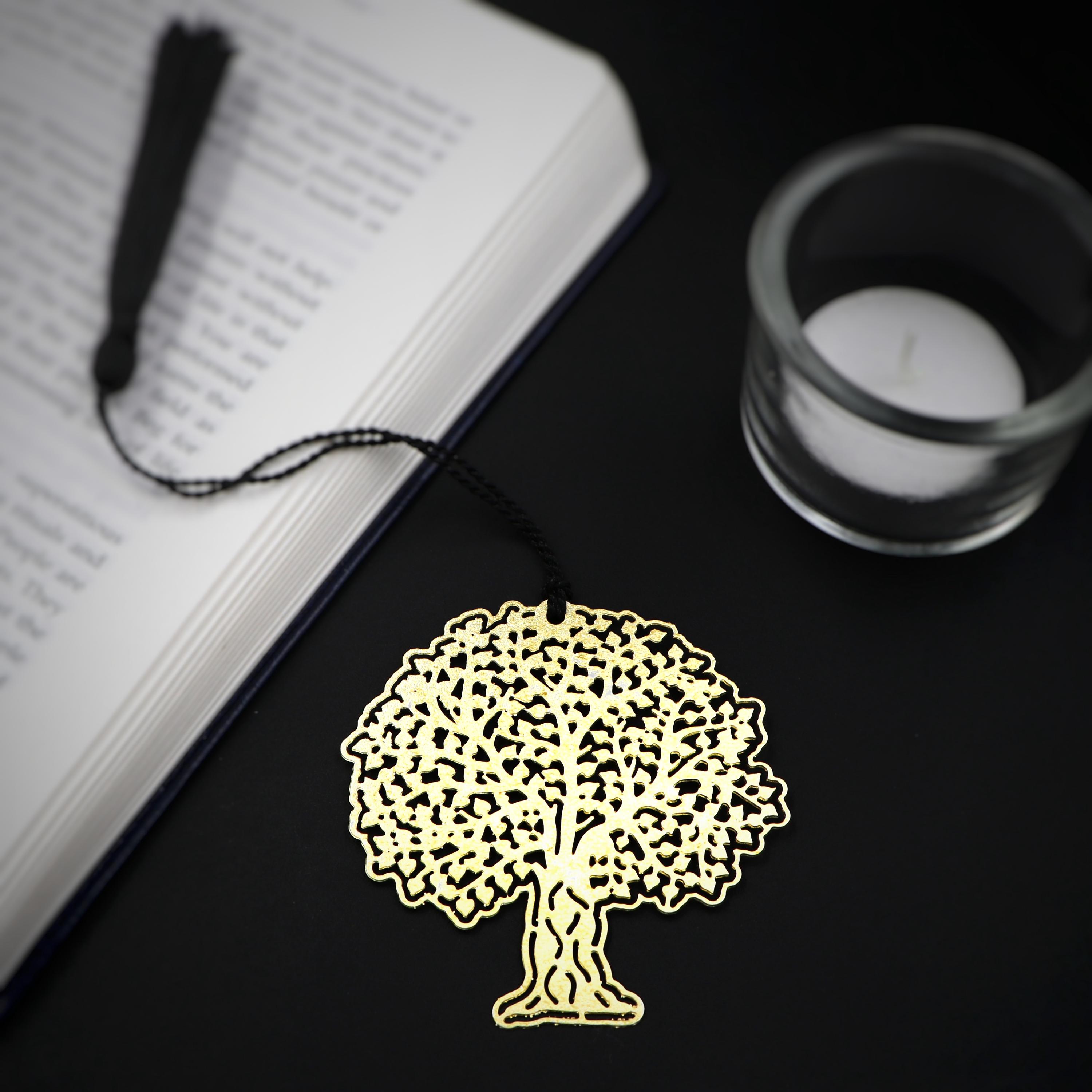 Handcrafted Brass Bodhi Tree Bookmark - Unique Metal Bookmark for ...