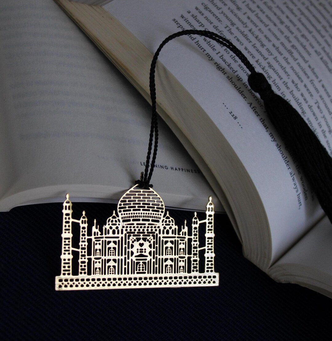 Taj Mahal Brass Bookmark Eco-friendly With Simple Black Tassel Iconic ...