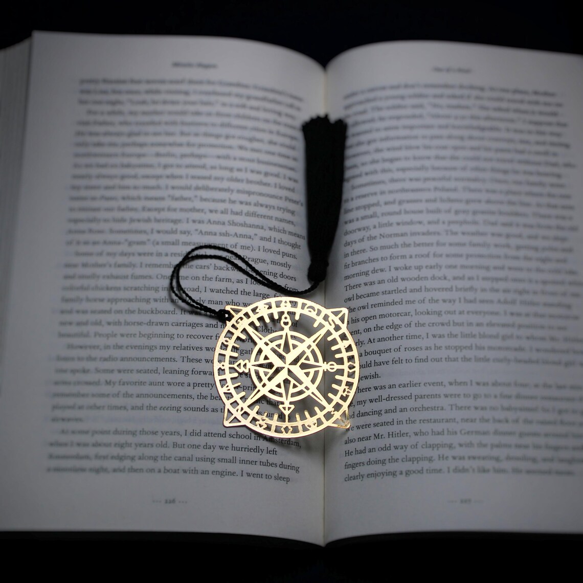 Brass Compass Bookmark: Vintage Navigation Symbol With Tassel - Etsy