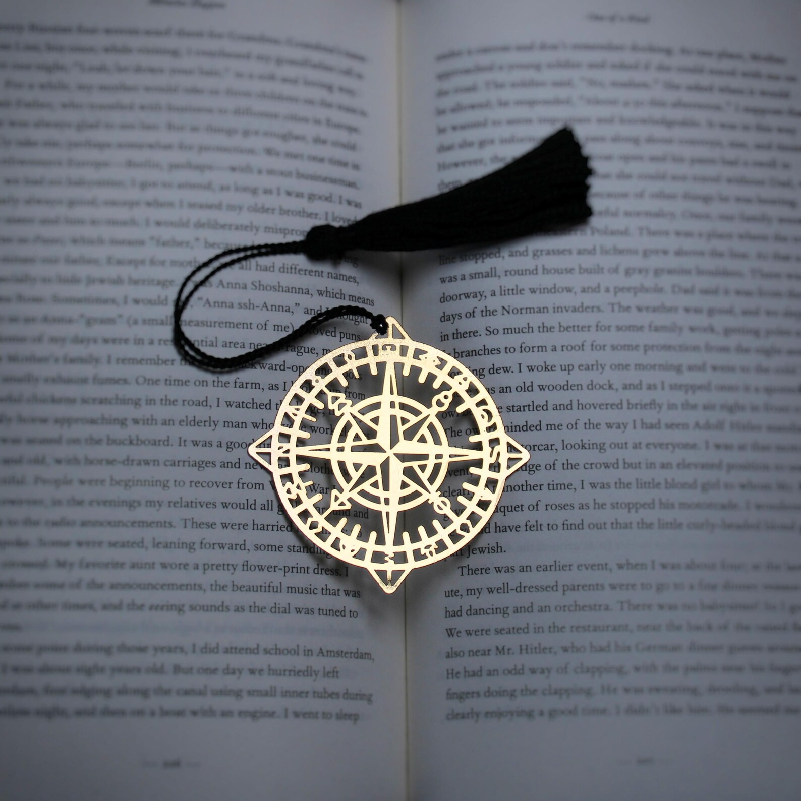 Brass Compass Bookmark: Vintage Navigation Symbol With Tassel - Etsy