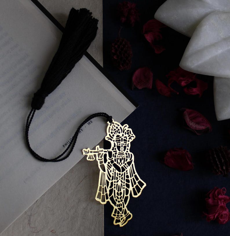 Krishna Bookmark Krishna Devotee Gift Religious Gift Handcrafted ...