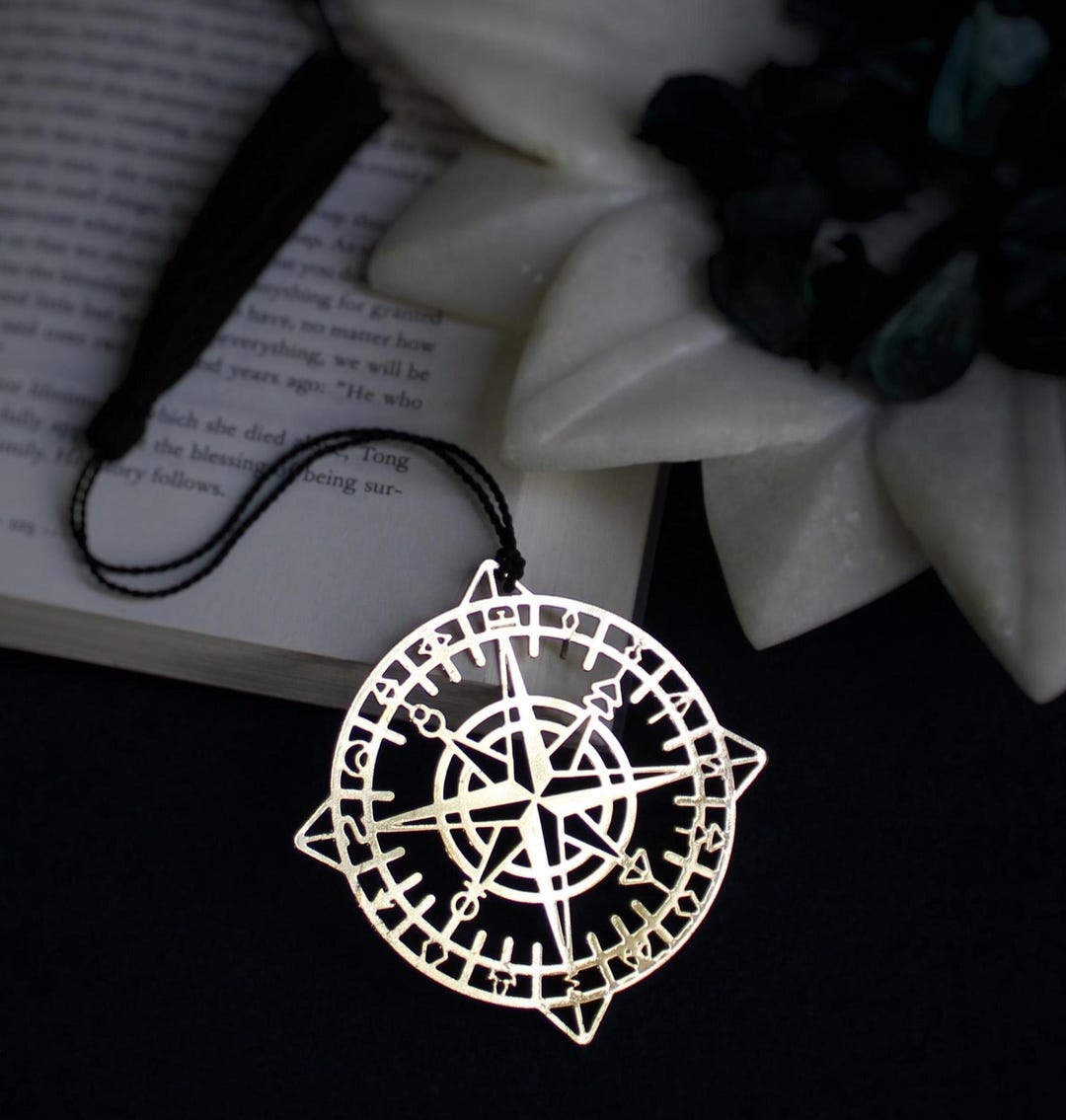 Brass Compass Bookmark: Vintage Navigation Symbol With Tassel - Etsy
