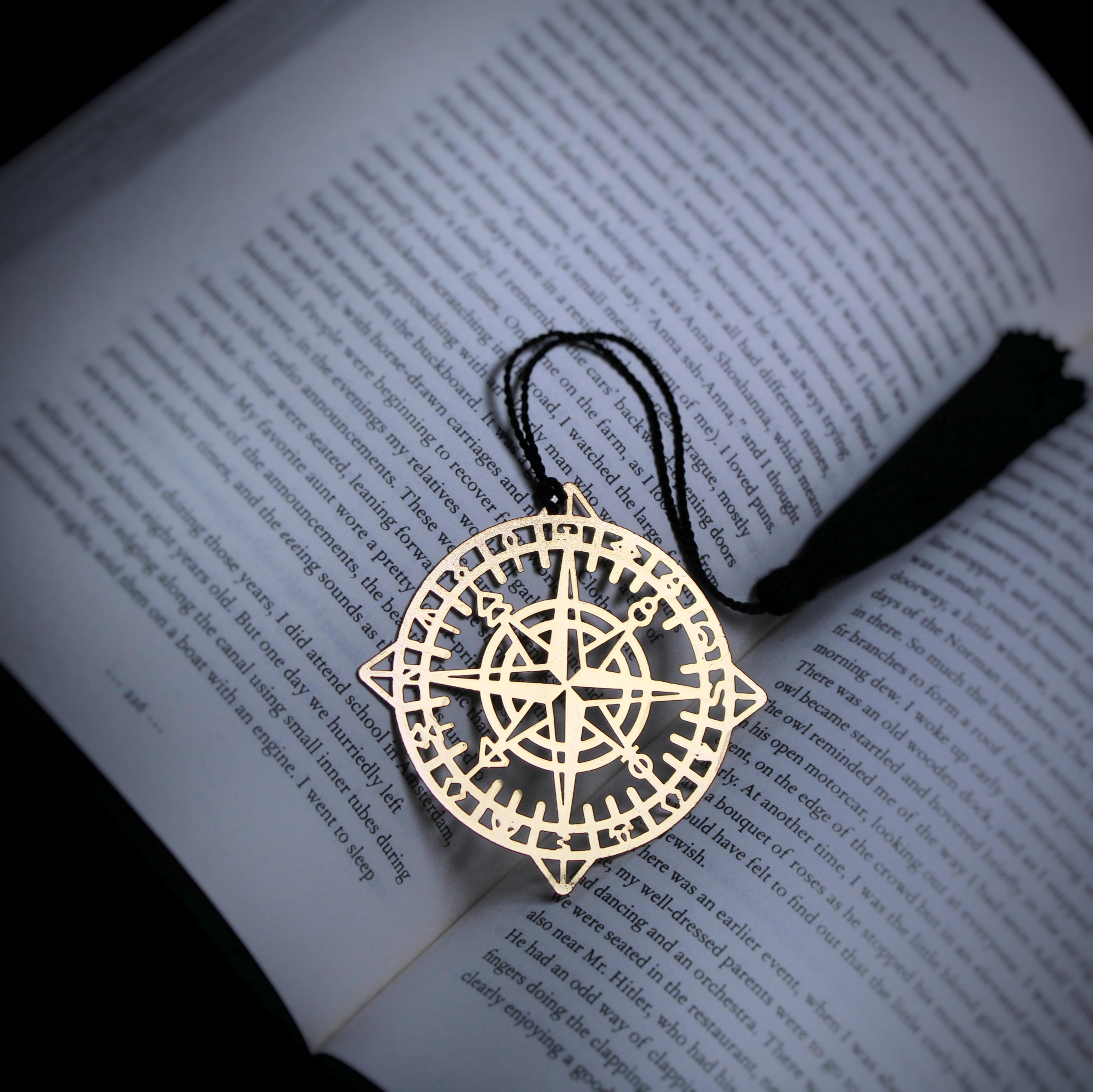 Brass Compass Bookmark: Vintage Navigation Symbol With Tassel - Etsy