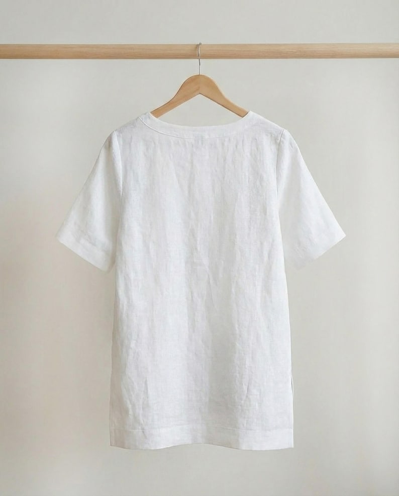Custom Size Linen T-shirt | Breathable European Flax Top | Relaxed ...