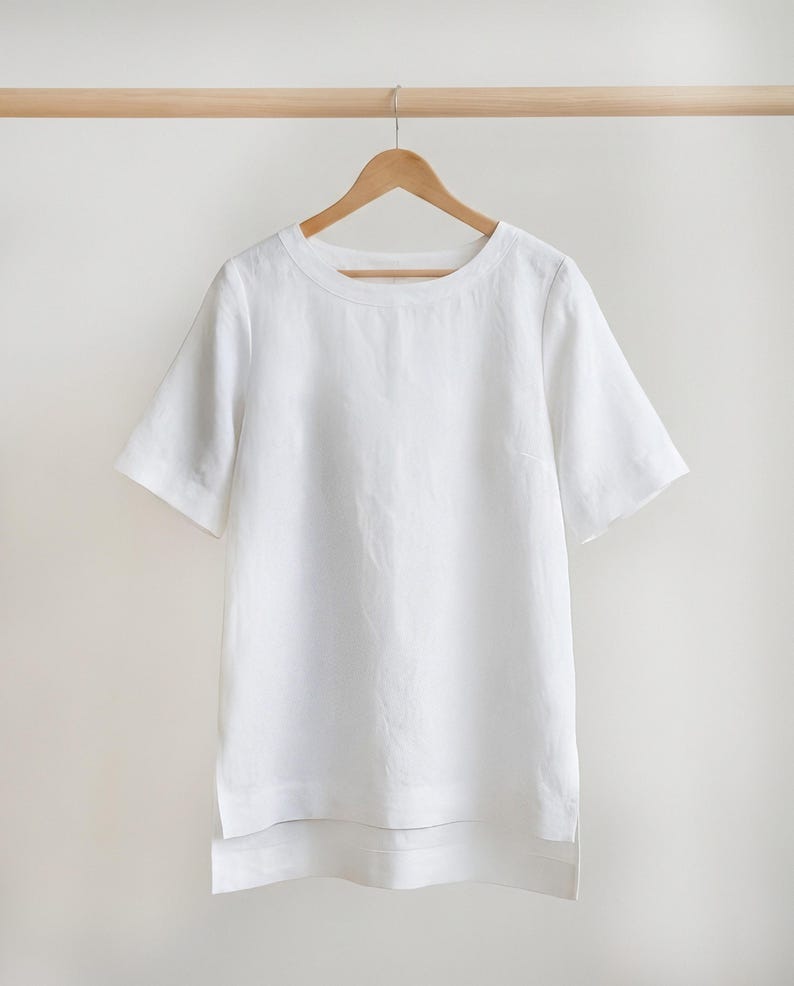 Custom Size Linen T-shirt | Breathable European Flax Top | Relaxed ...