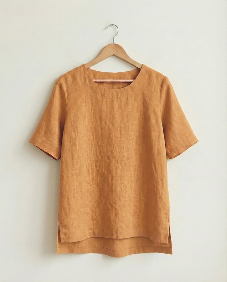 Custom Size Linen T-shirt | Breathable European Flax Top | Relaxed ...