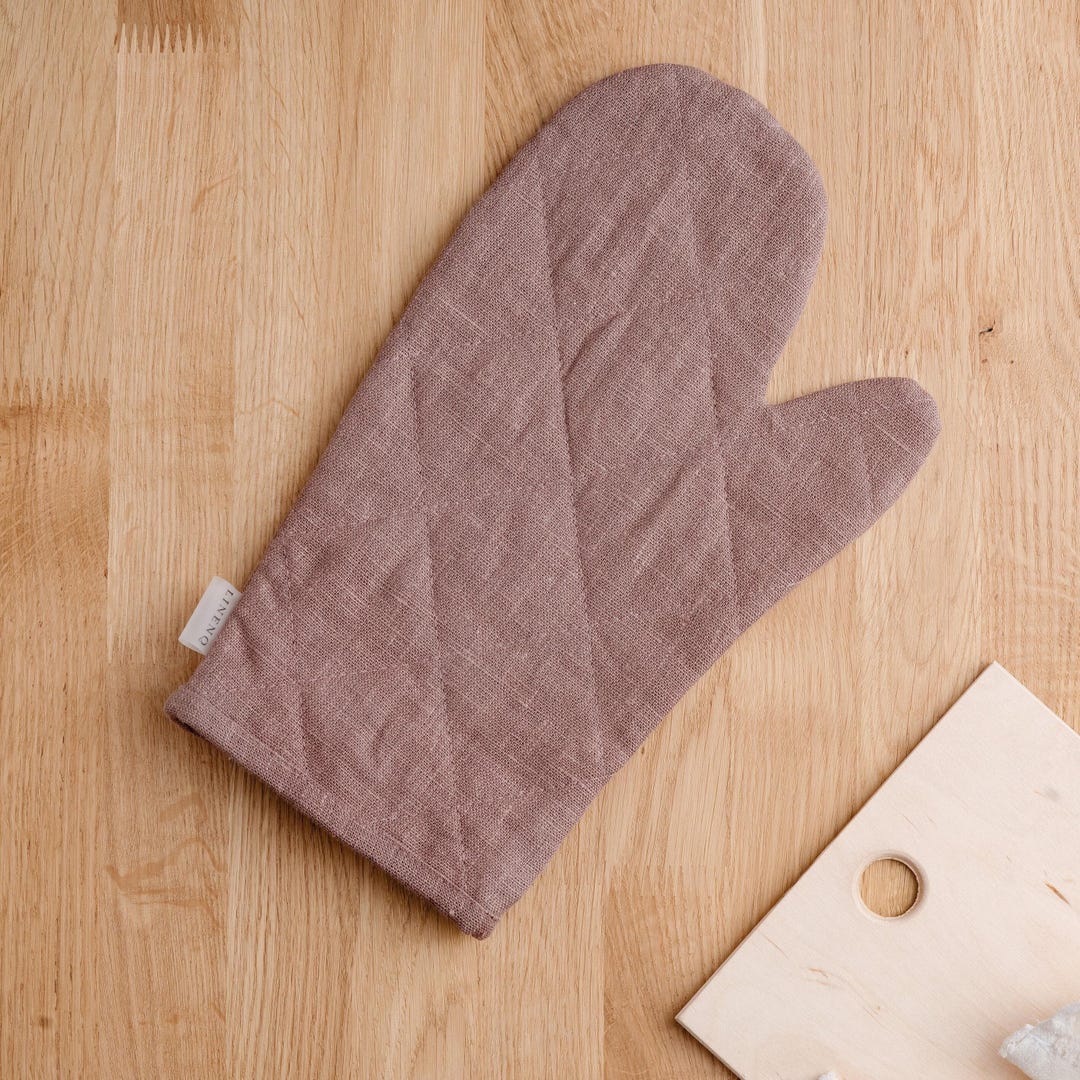 Linen Oven Mitt - Linen Oven Gloves - Housewarming, New Home Gift - Eco ...