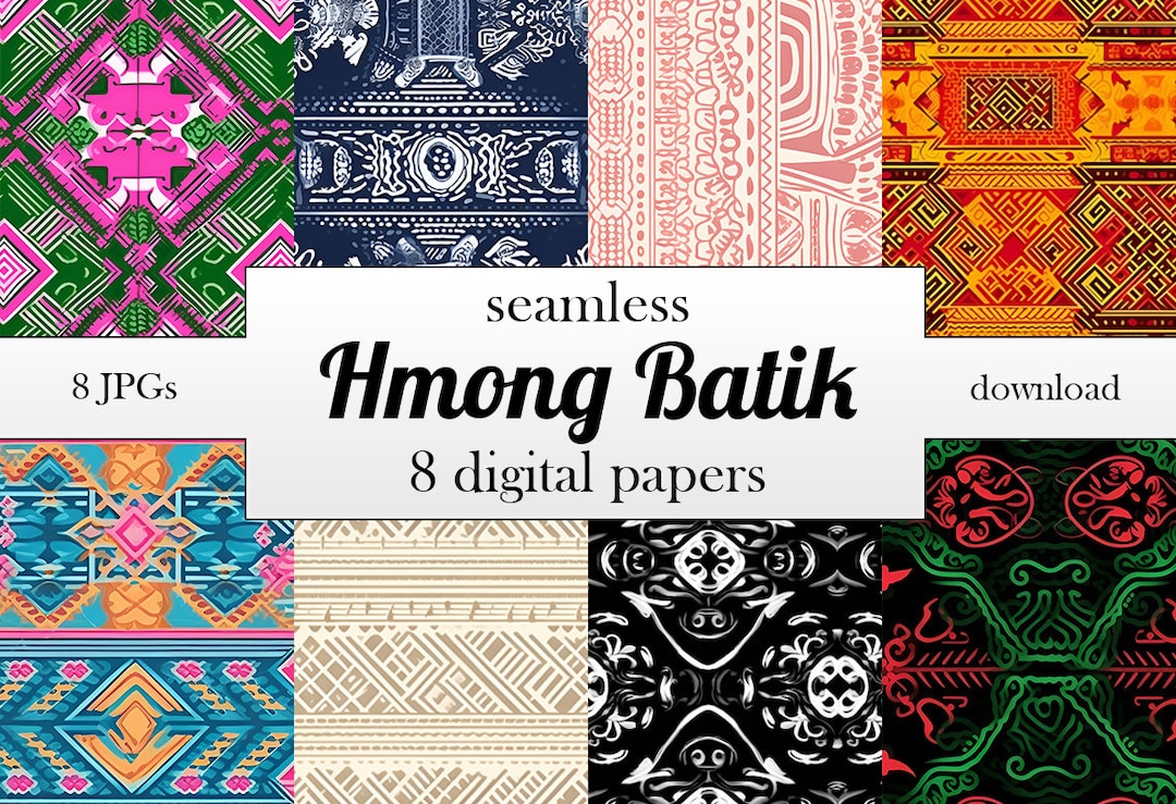 8 Hmong Batik Seamless Papers Digital Repeating Patterns - Etsy