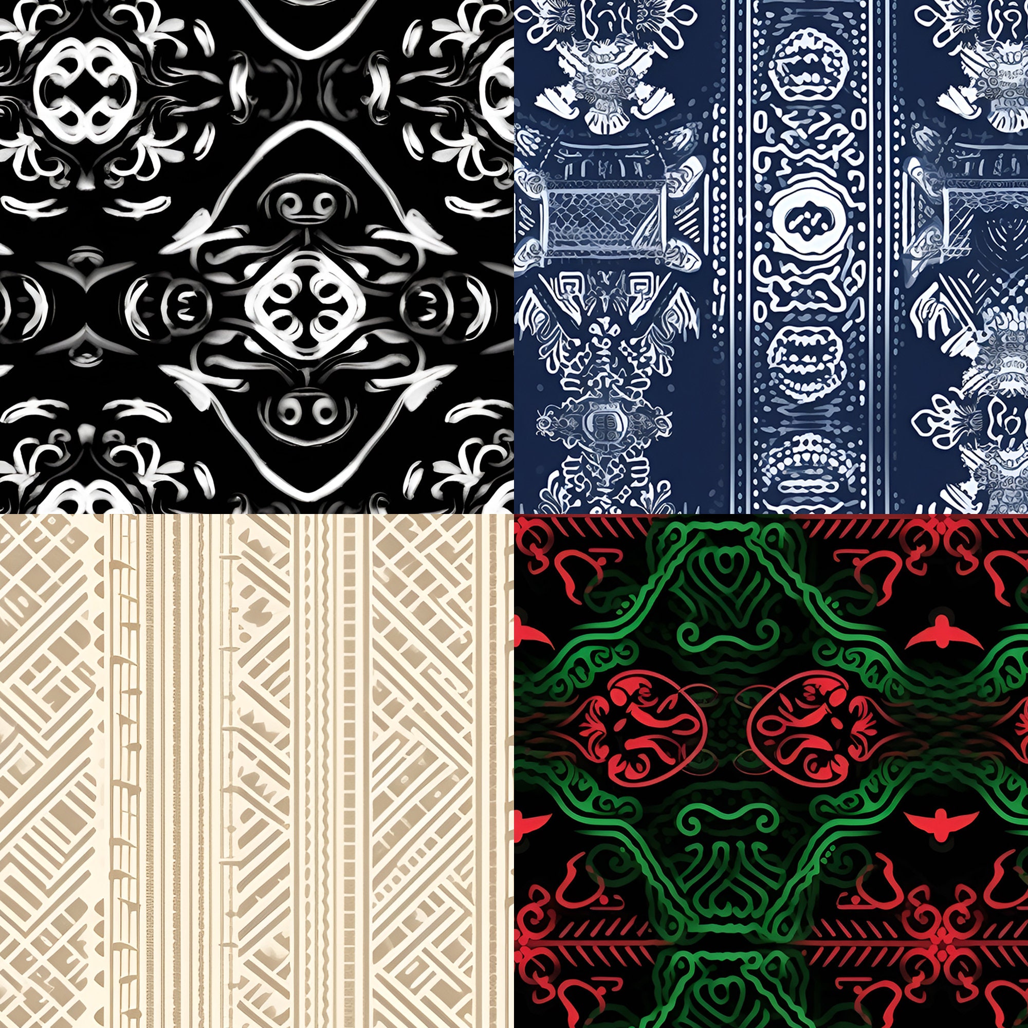 8 Hmong Batik Seamless Papers Digital Repeating Patterns - Etsy