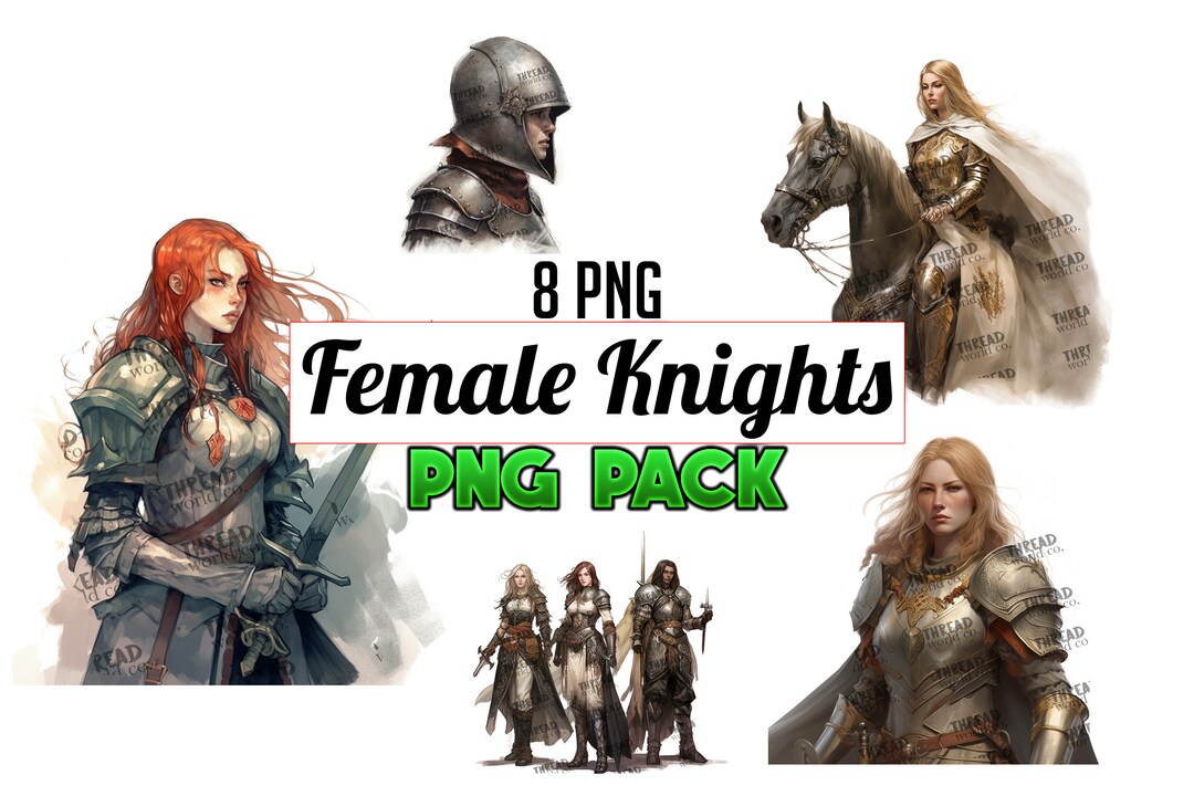 8 Female Knights PNG Pack, Medieval Clipart, Heroic Women Download - Etsy