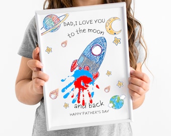 Dad Gift Handprint Art Craft, Fathers Day PRINTABLE Gift for Dad From ...