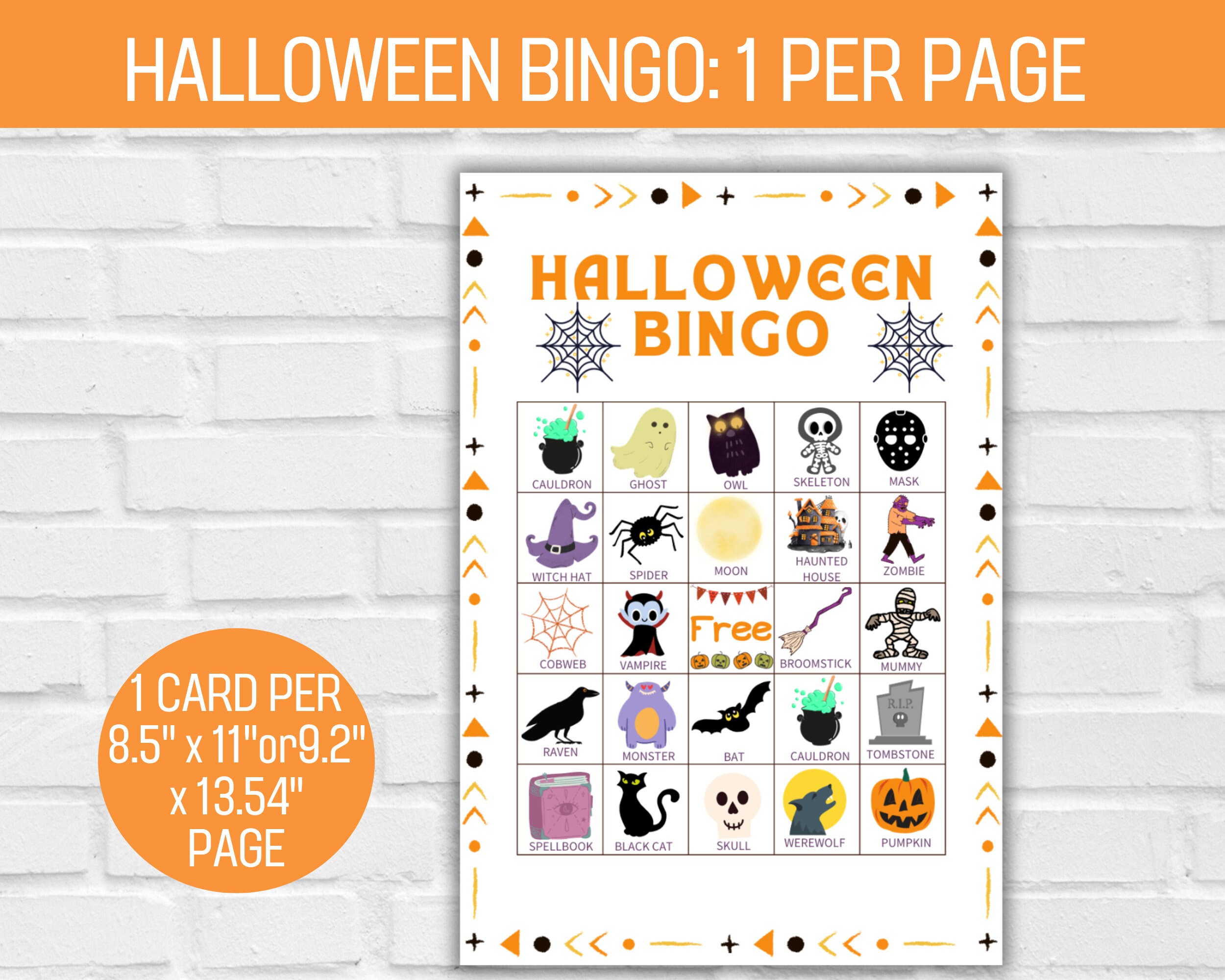 Halloween Bingo Game, Halloween Activity for Kids, 30 Halloween Bingo ...