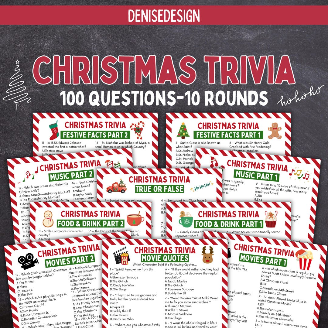 Christmas Games,christmas Trivia Games,christmas Party Games,christmas ...