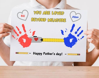 Father's Day Handprint Art Craft, PRINTABLE Fathers Day Gift for Dad ...