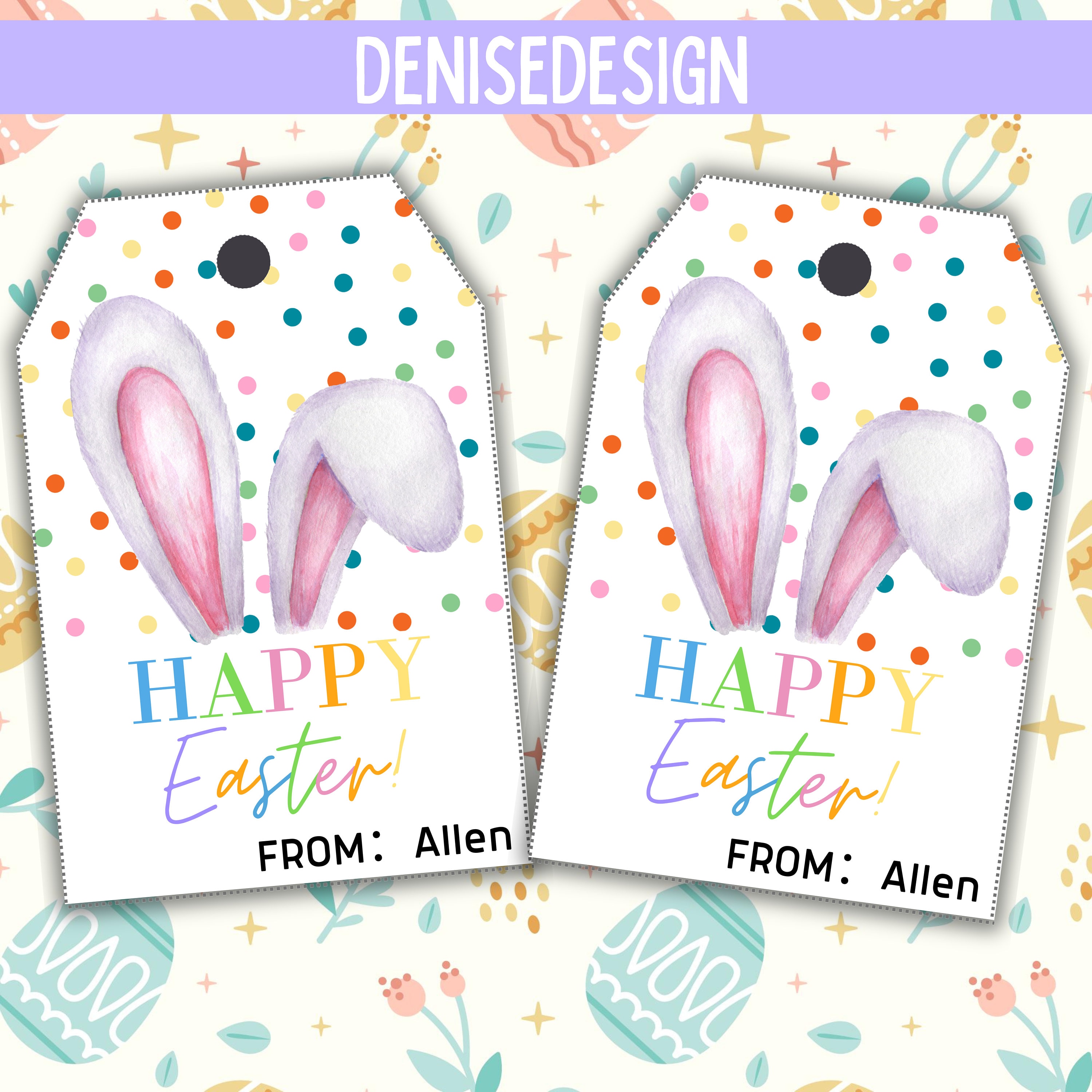 Rainbow Easter Gift Tags, Easter Printable, Kids Easter Basket ...