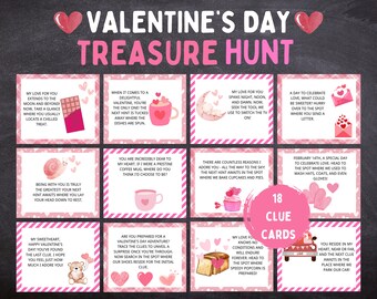 Valentines Day Treasure Hunt, Valentines Scavenger Hunt for Kids ...
