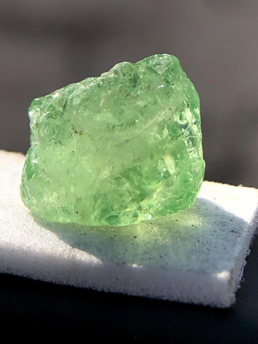 Natural Tsavorite Rough, Mint Green Color Garnet Crystal, Uncut 8.70 ...