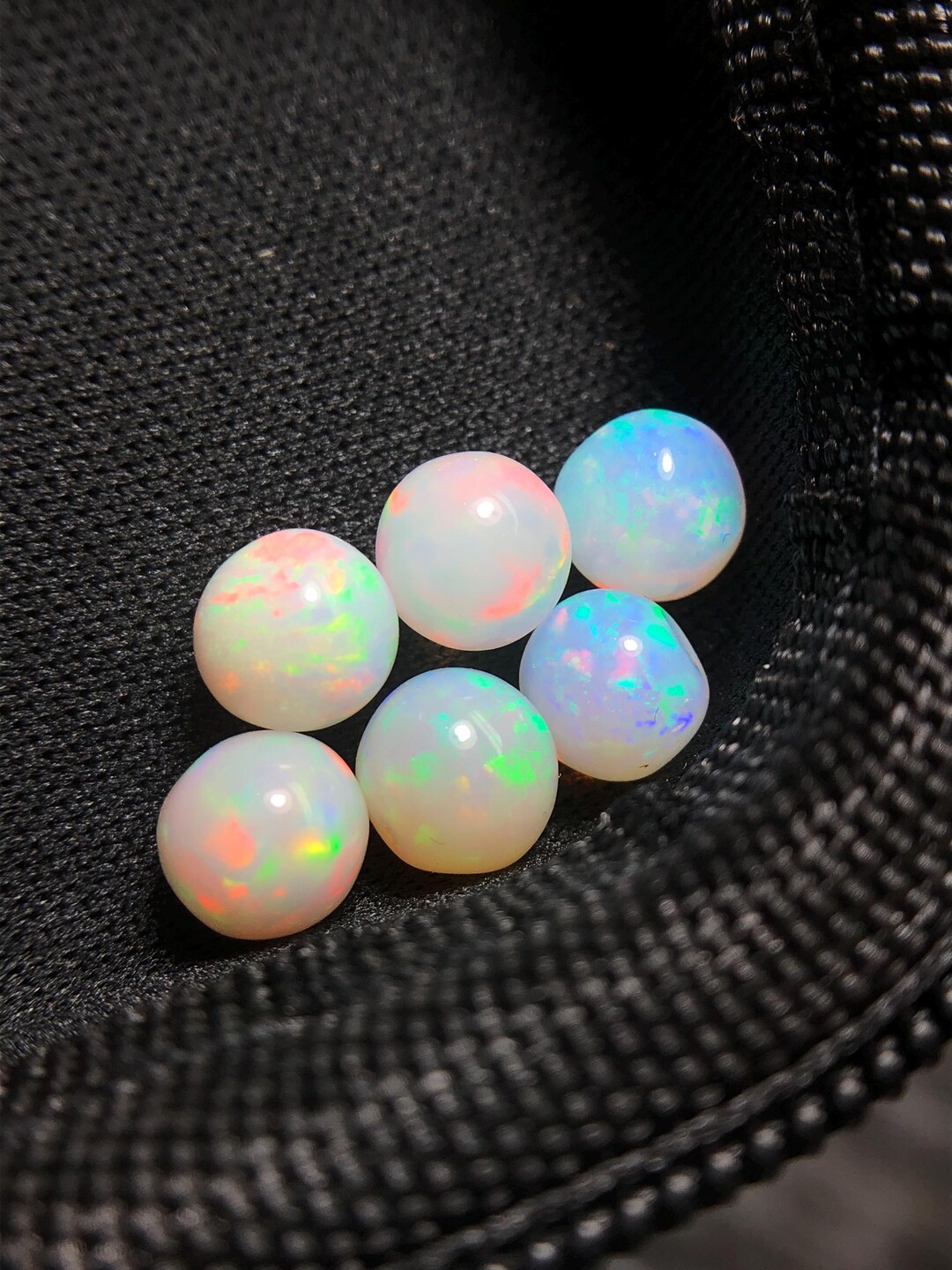 Ethiopian White Opal Spheres (6 Pcs): Rainbow Fire Gemstone Beads - Etsy
