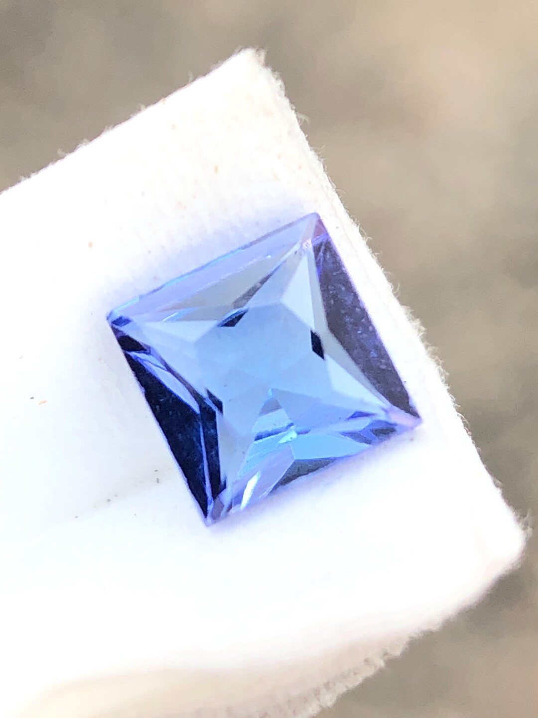 Natural Tanzanite Square Princess Cut 0.45 Carats Blue Loose Gemstone ...