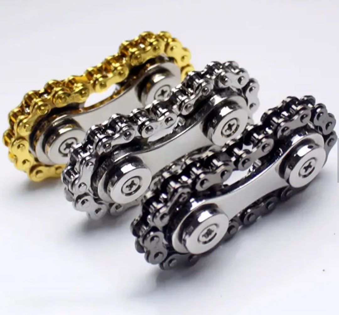 Premium Metal Chain Fidget Spinner Sprocket Anxiety Toy Stress Relief ...