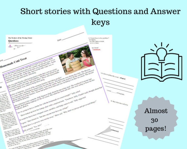 5th Grade Reading Comprehension (workbook 2) Worksheets Short Stories ...