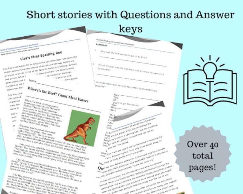 4th Grade Reading Comprehension (worksheet 2) Worksheets Short Stories ...