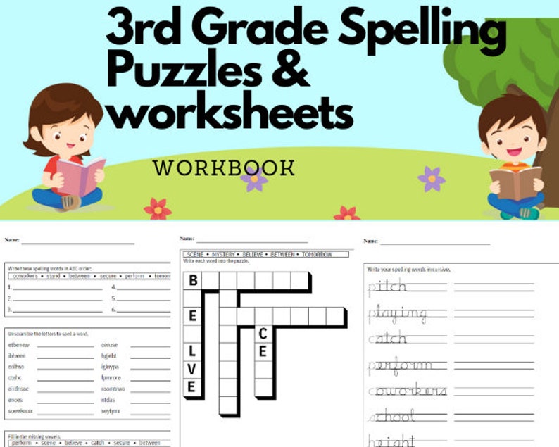 3rd Grade Spelling Worksheets and Puzzles Vocabulary Practice - Etsy