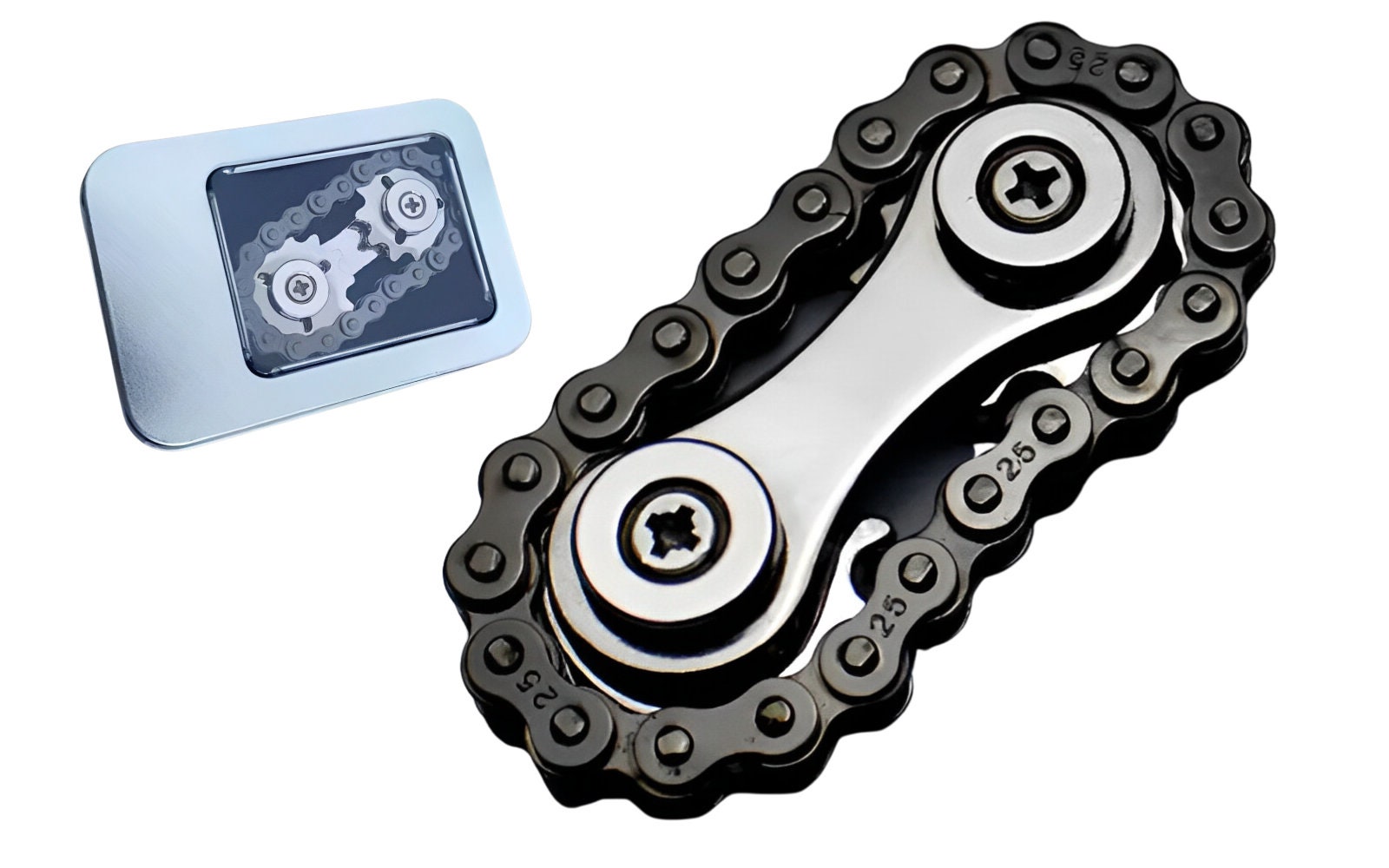 Premium Metal Chain Fidget Spinner Sprocket Anxiety Toy Stress Relief ...