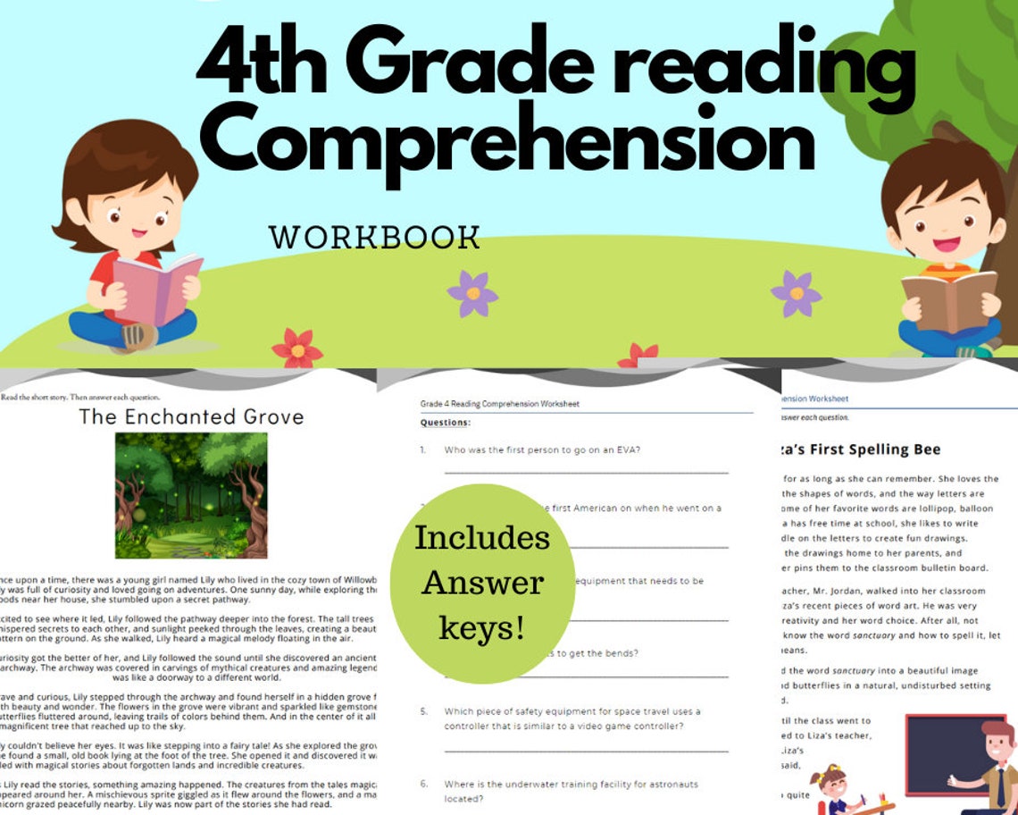 4th Grade Reading Comprehension Worksheets Short Stories Summer Reading ...