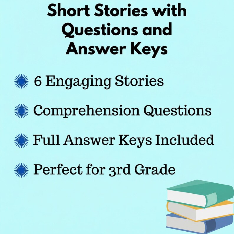 3rd Grade Reading Comprehension Workbook #3: Short Stories & Questions ...