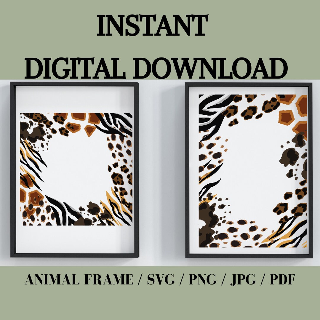 Leopard Animal Frame SVG Animal Print Shirts Leopard Clipart Animal ...