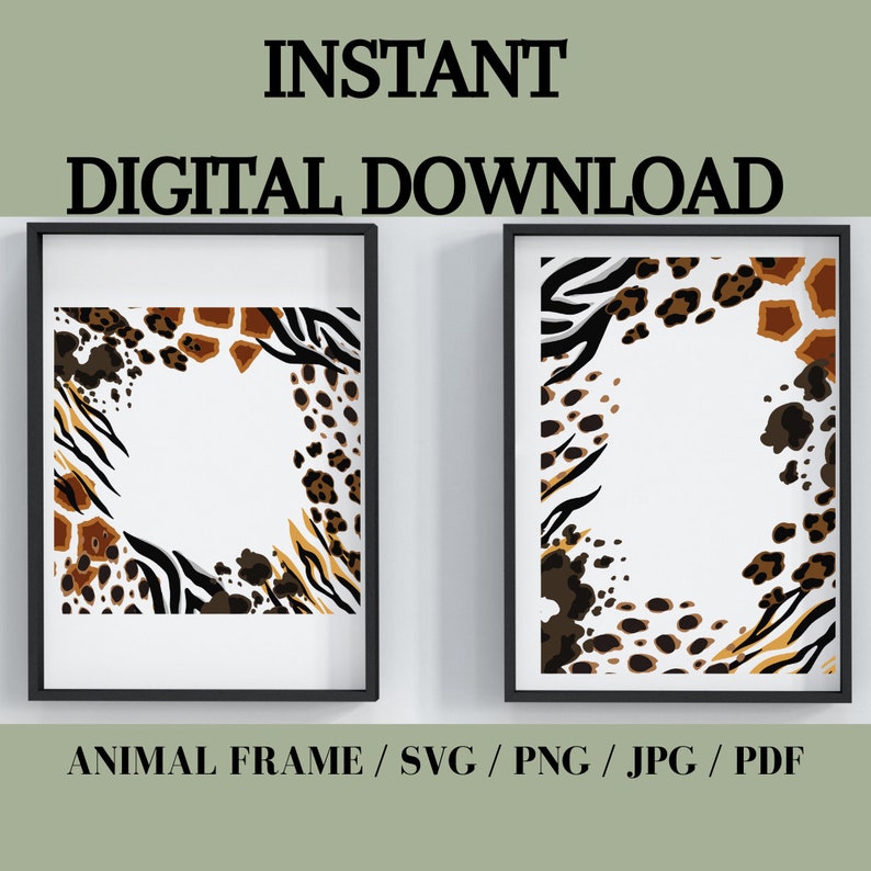 Leopard Animal Frame SVG Animal Print Shirts Leopard Clipart Animal ...